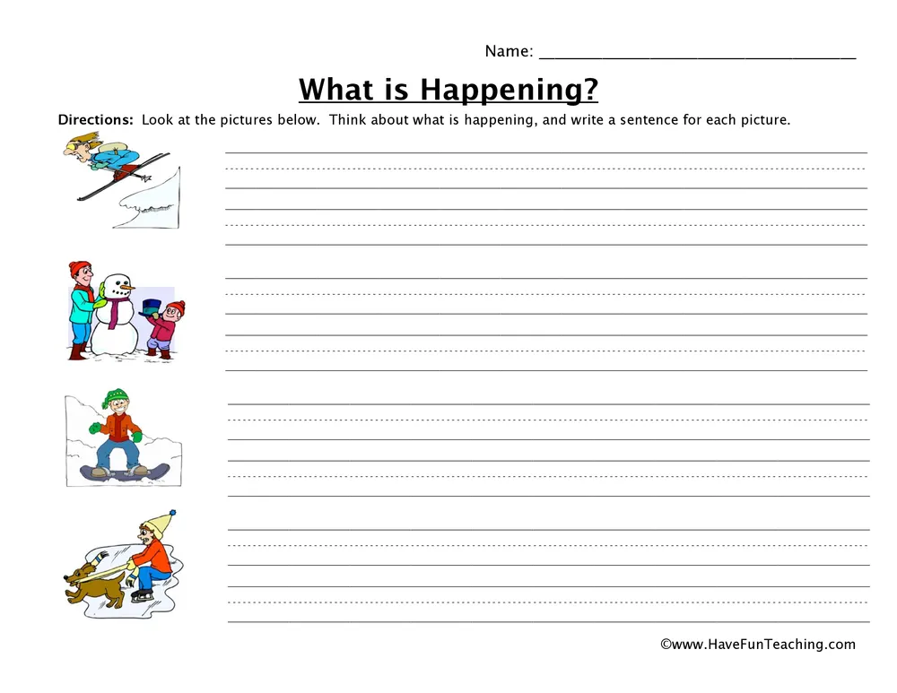 Winter Sentence Worksheet by Teach Simple
