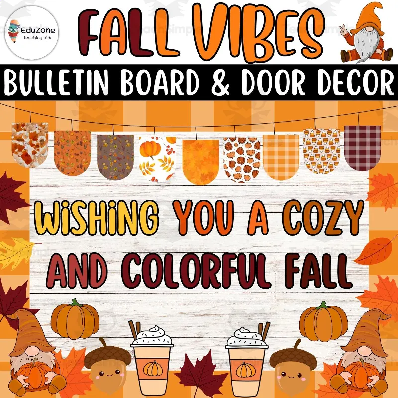 Wishing You a Cozy and Colorful Fall: Bulletin Board and Door Decor by ...