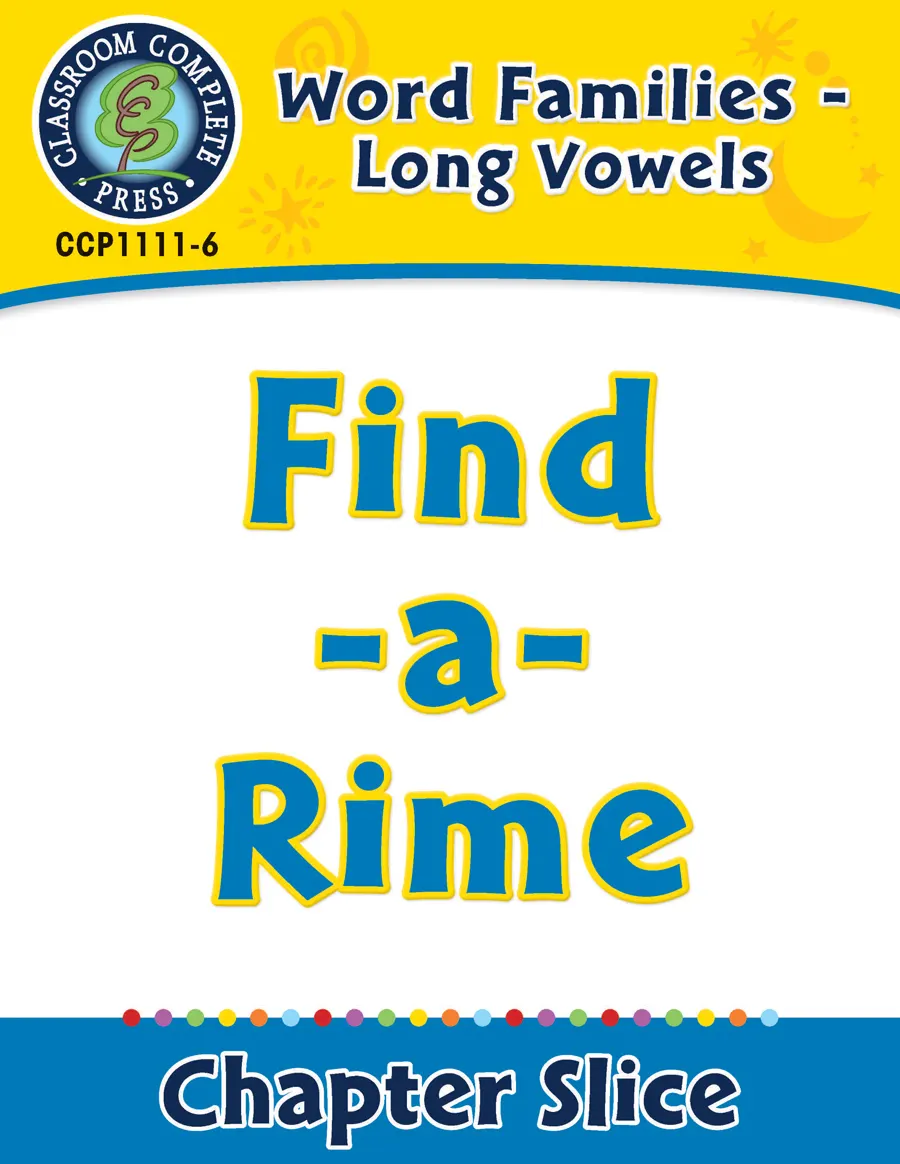 Word Families - Long Vowels: Find-a-Rime by Teach Simple