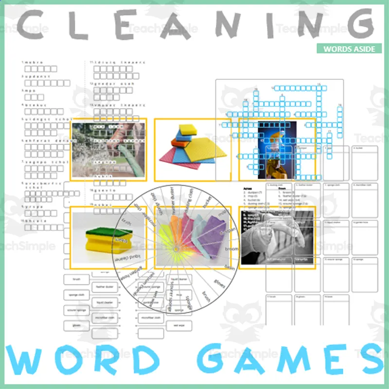 Word Games with Puzzles | Crossword Wordsearch Anagram | CLEANING by ...