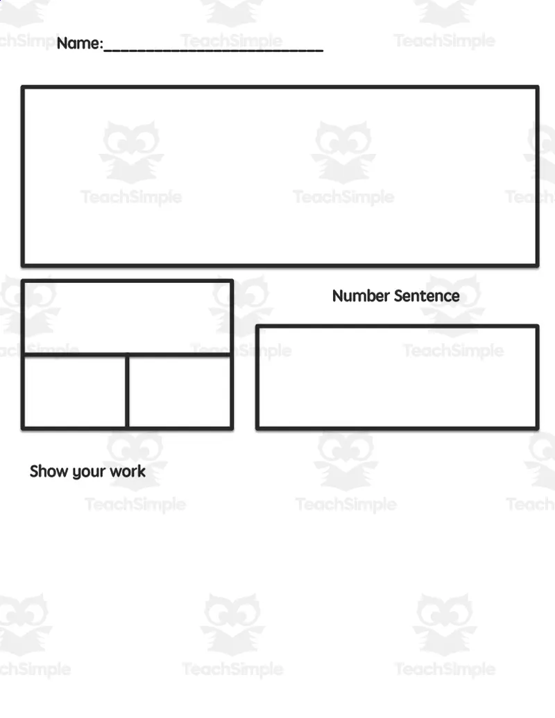 Word Problem Student Template by Teach Simple