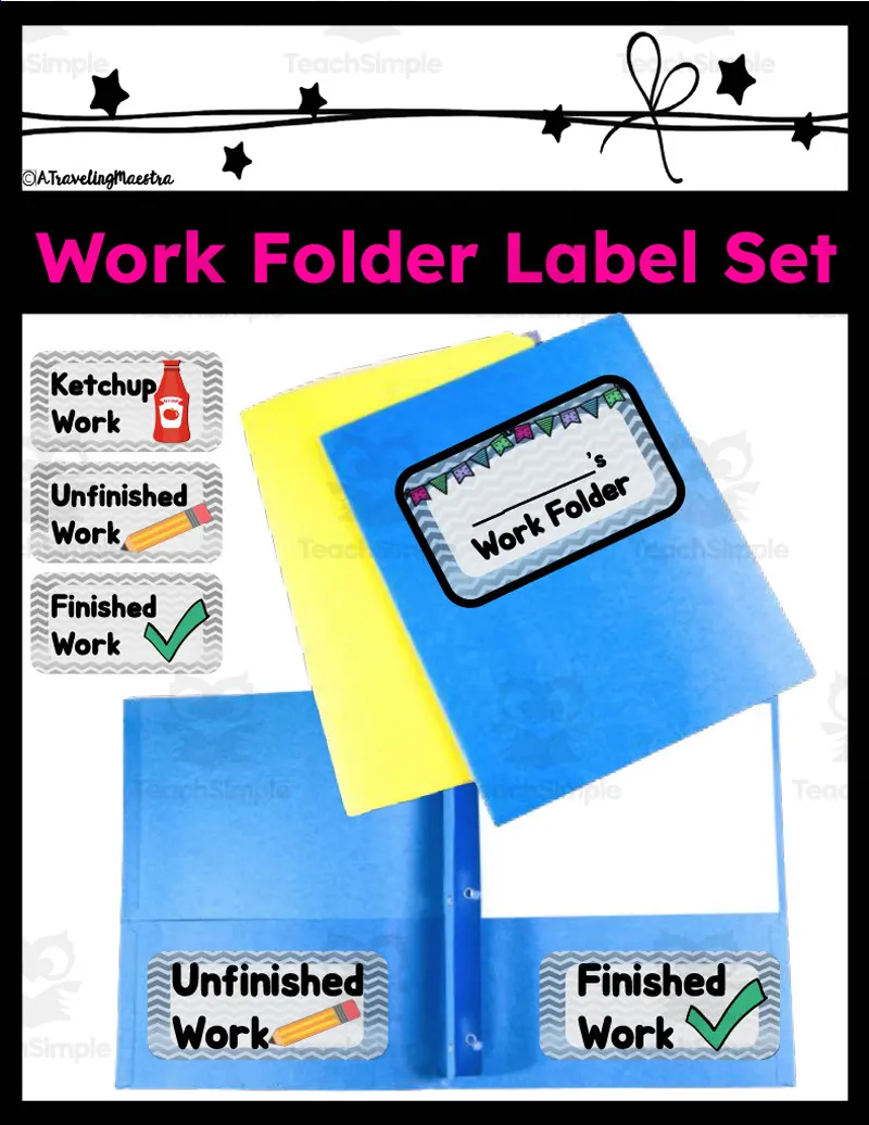 Work Folder Label Set by Teach Simple