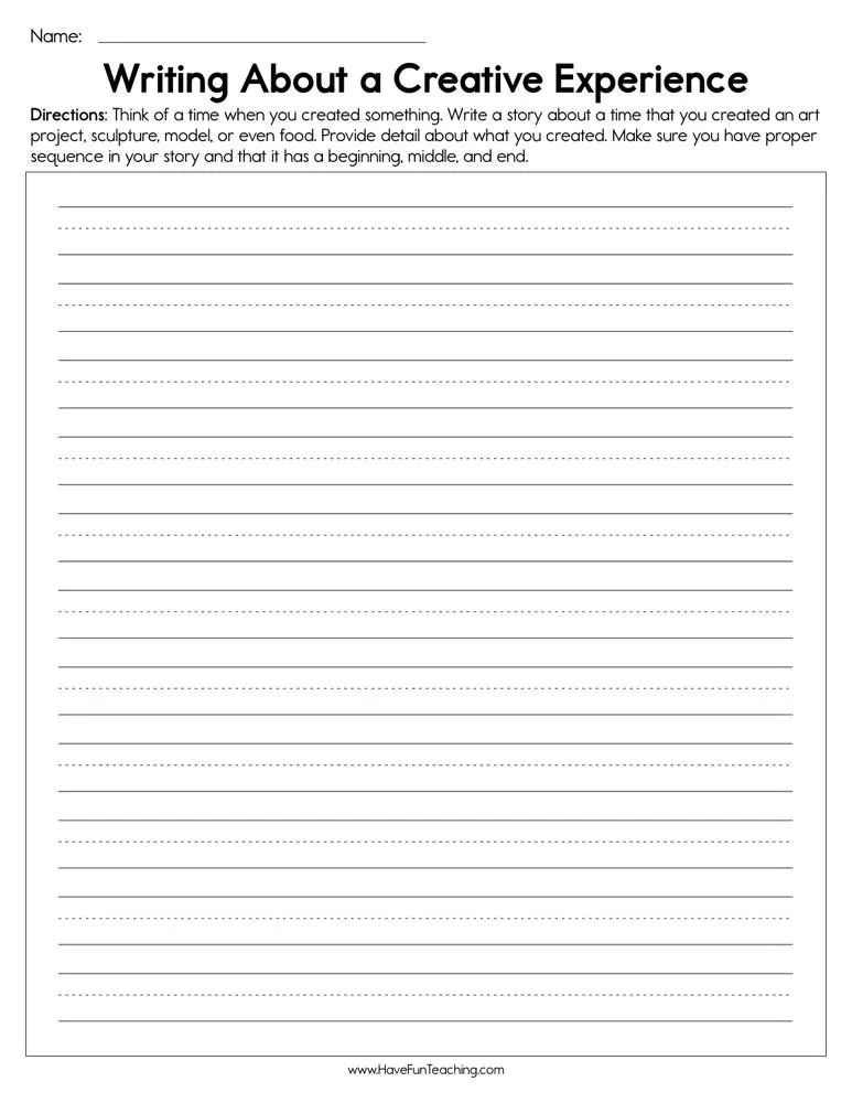 Writing about any Topic Worksheet by Teach Simple