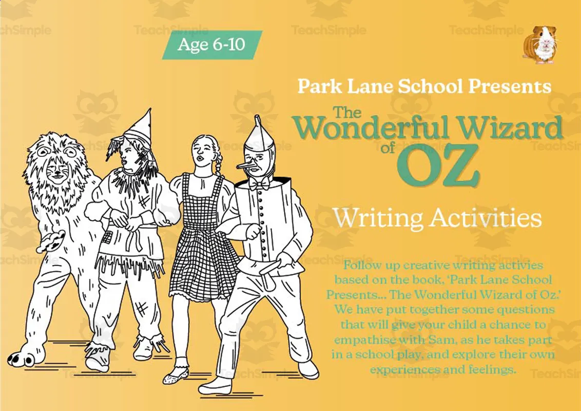 Writing Activities for Park Lane School Presents The Wizard of Oz (6-10 ...
