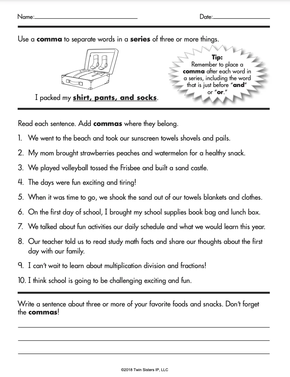 Writing Conventions Printable Workbook by Teach Simple