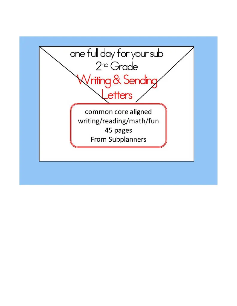Writing Letters: Full Day Substitute Plans by Teach Simple