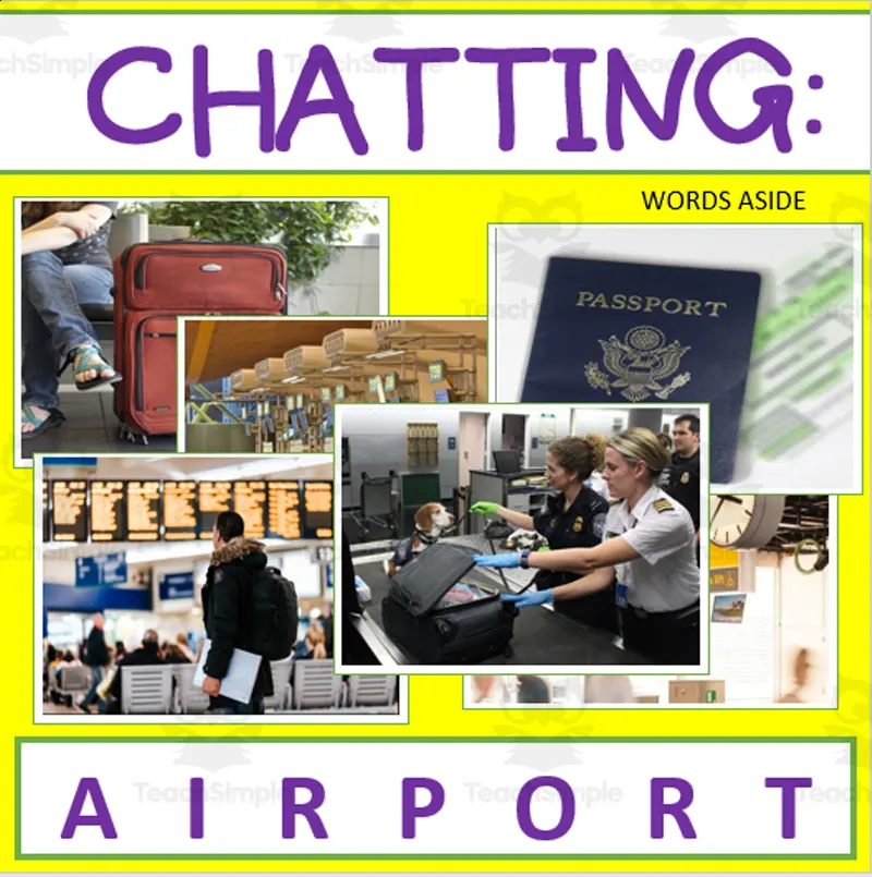 Writing Prompt + Discussion Flashcards: Airport Pack by Teach Simple