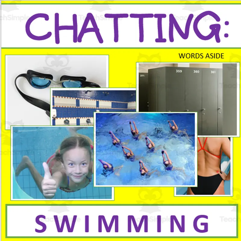Writing Prompt + Discussion Flashcards: Swimming Pack by Teach Simple