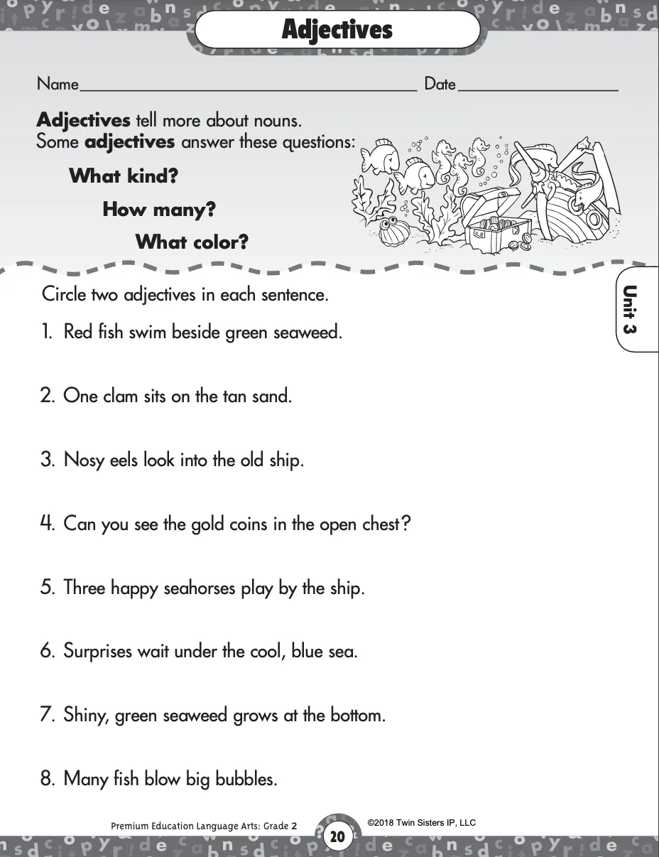 Writing Skills Printable Workbook: Language Arts Grade 2 by Teach Simple