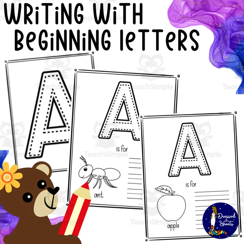 Writing with Beginning Letters ABC by Teach Simple