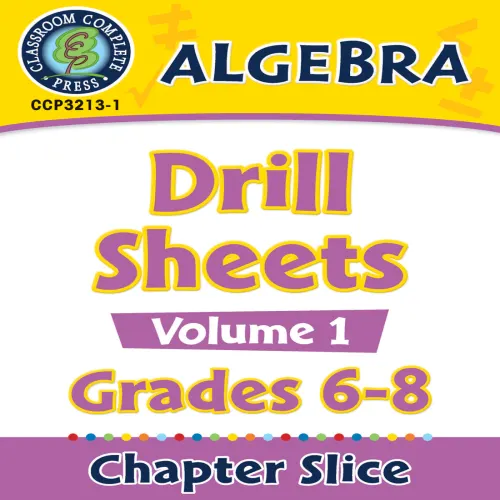 Algebra - Drill Sheets Vol. 1 Gr. 6-8 by Teach Simple