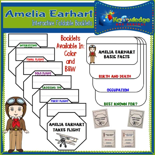 Amelia Earhart Interactive Foldable Booklets - EBOOK by Teach Simple