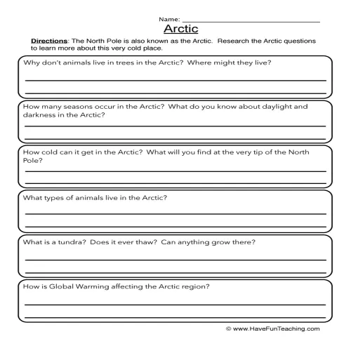 Arctic Research Worksheet by Teach Simple