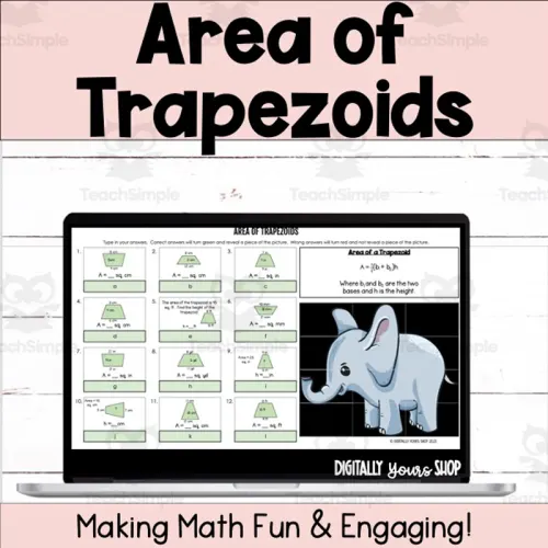 Area of Trapezoids Self-Checking Digital Activity by Teach Simple