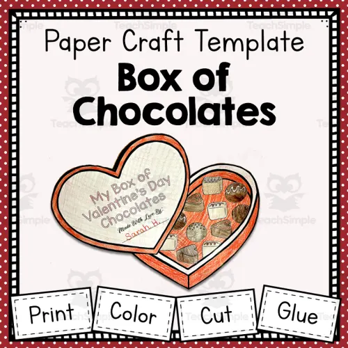 Box of Chocolates Paper Craft Template by Teach Simple