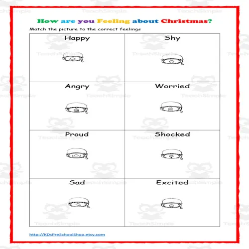 Christmas Emotions Worksheet by Teach Simple