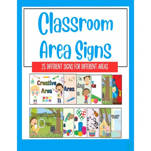 Classroom Area Signs by Teach Simple