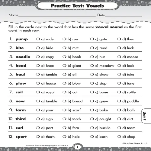 Comprehensive Language Arts Skills Practice Test For Grade 2 by Teach ...