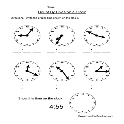 Count by Fives Worksheet by Teach Simple