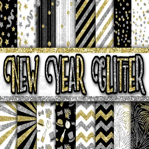 Digital Paper: New Years Glitter by Teach Simple