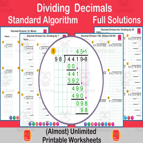 Dividing Decimals using the Standard Algorithm by Teach Simple