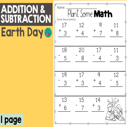 Earth Day Addition & Subtraction by Teach Simple