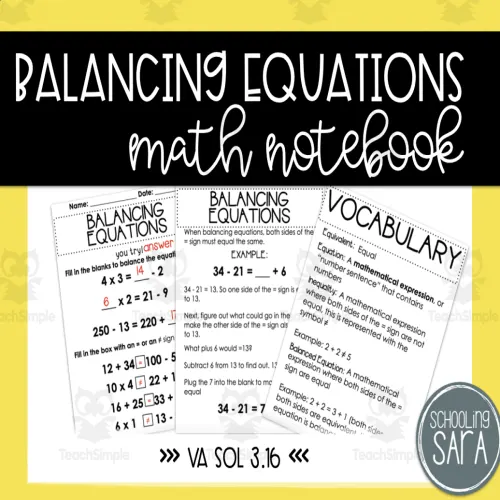 Equivalent Equations Math Interactive Notebook by Teach Simple