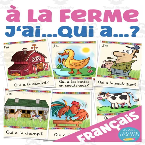French: I have... Who has? Game - At The Farm Vocabulary by Teach Simple