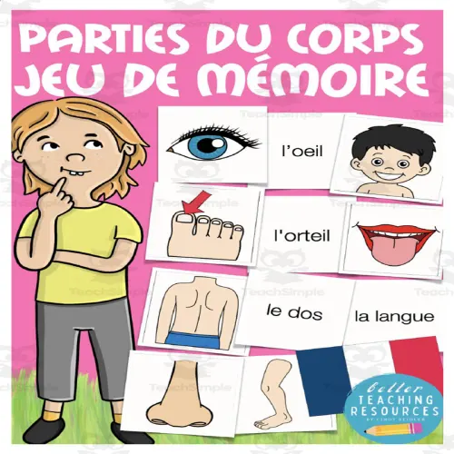 French: Parts of the Body Memory Game by Teach Simple