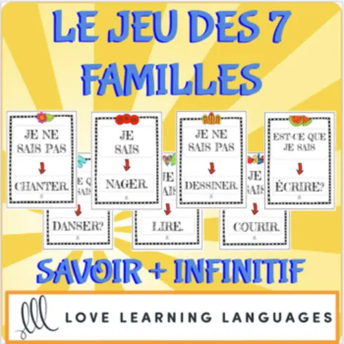 French: The Game of 7 Families - Savior + Infinitive Activity by Teach ...