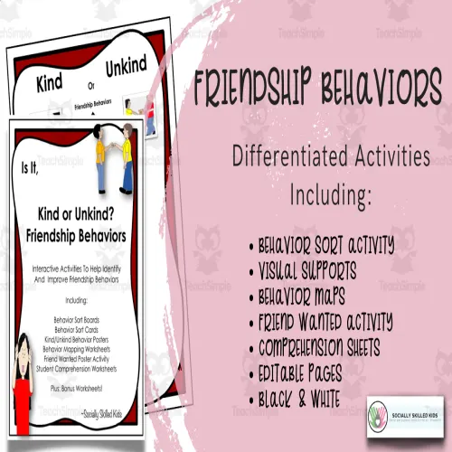 Friendship Behaviors Differentiated Activities For K-5th by Teach Simple