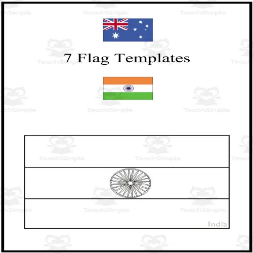 Geography: Flag Templates of 7 Countries by Teach Simple
