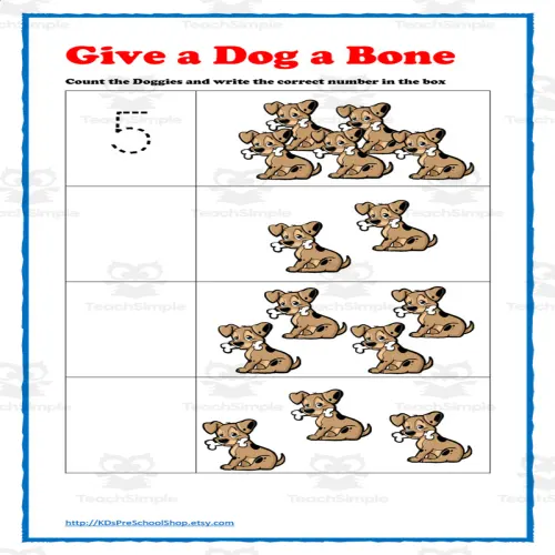 Give a Dog a Bone Math Worksheets by Teach Simple