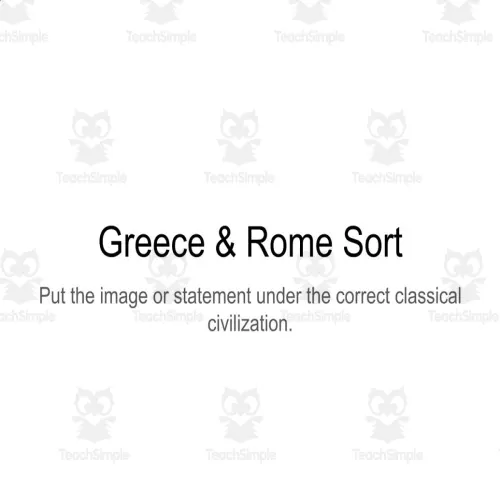 Greece and Rome Sort by Teach Simple