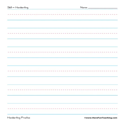 Handwriting Practice Paper by Teach Simple