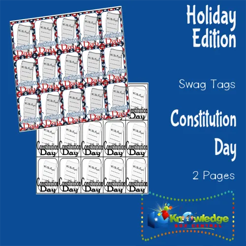 Holiday Swag Tags: Constitution Day by Teach Simple