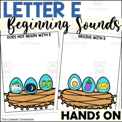 Letter E Beginning Sound Sort by Teach Simple