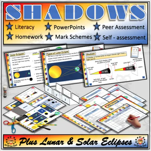 Light - Shadows and Solar and Lunar Eclipses Fully Resourced Lesson by ...
