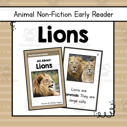 Lions Early Reader Nonfiction Book by Teach Simple