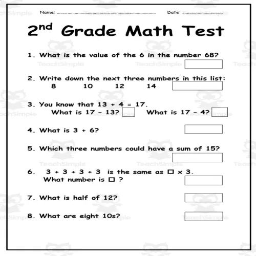 Math Test: Grade 2 by Teach Simple