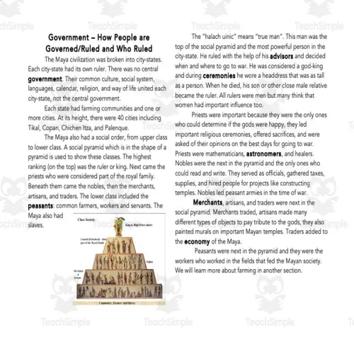 Mayan Civilization: Mini Book by Teach Simple