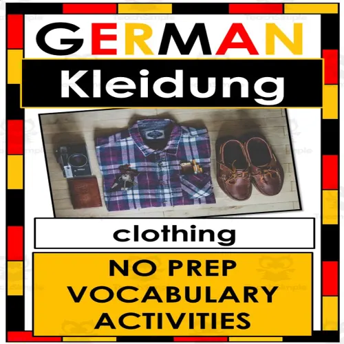 NO PREP German Vocabulary Worksheets and ANSWER KEY - Clothing ...