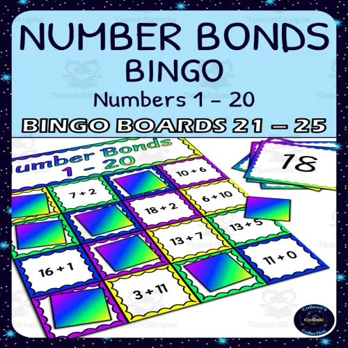 Number Bonds 1-20 Bingo - Boards 21-25 by Teach Simple
