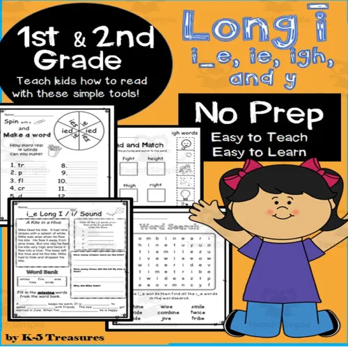 Phonics for 1st and 2nd Grade: Help Students Learn Long I Words: I_E ...
