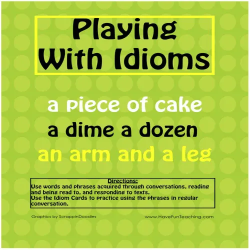 Playing With Idioms Activity by Teach Simple