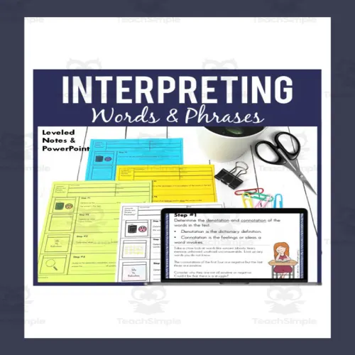 Poetry Comprehension | Interpret Words and Phrases Guided Notes with ...
