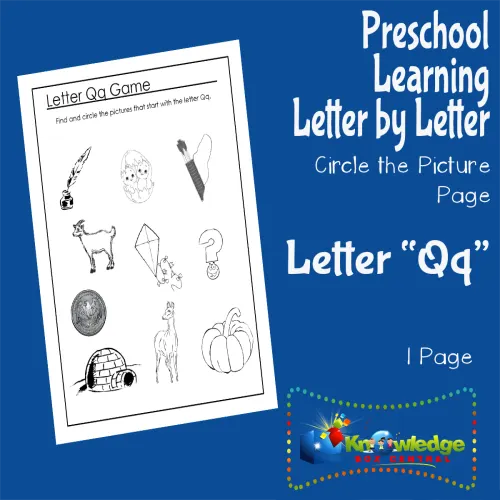 Preschool Letter by Letter: Letter Q - Circle the Picture by Teach Simple