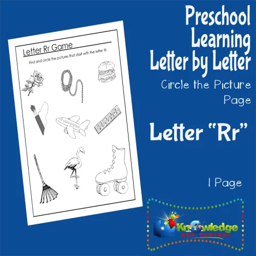 Preschool Letter by Letter: Letter R - Circle the Picture by Teach Simple