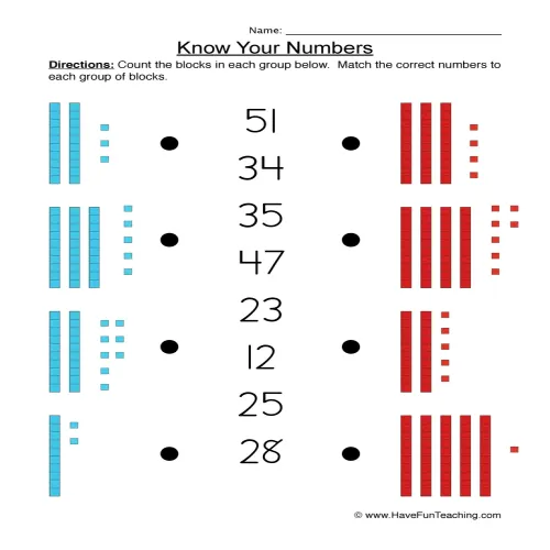Recognizing Numbers Worksheet by Teach Simple