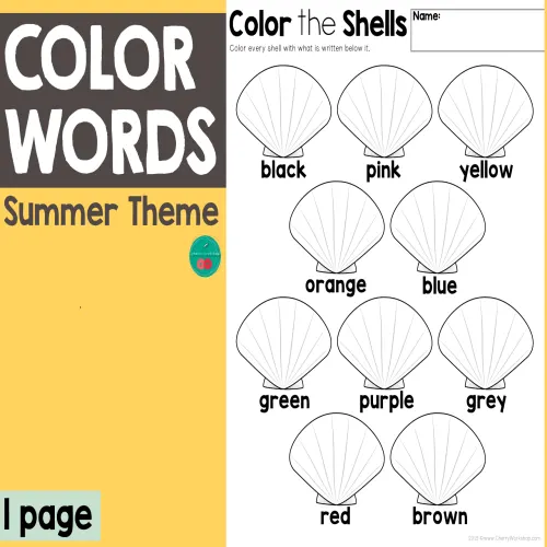 Summer Color Words by Teach Simple